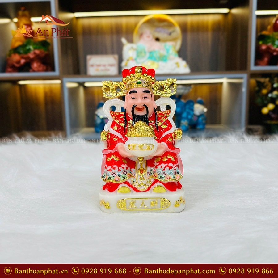 Tượng Thần Tài Thổ Địa Bộ 3 Ông Bột Đá Đài Loan T001 - Bàn Thờ An Phát