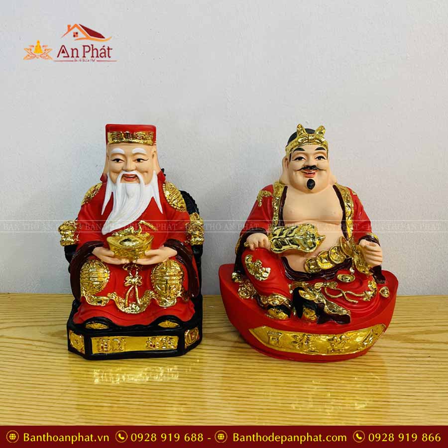 Tượng Thần Tài Ông Địa Bộ 2 Ông Caperdit T0100 - Bàn Thờ AN Phát