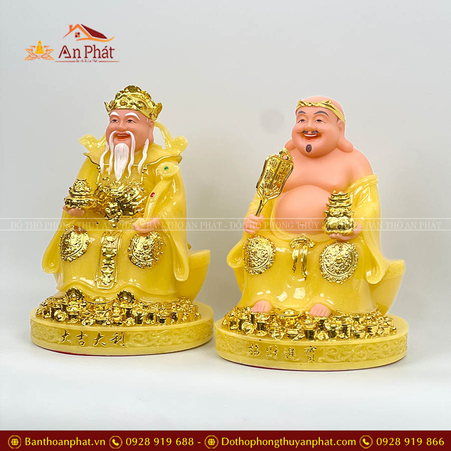 Tượng Thần Tài Thổ Địa Đá Đế Tròn Thạch Anh T0120 - Bàn Thờ An Phát